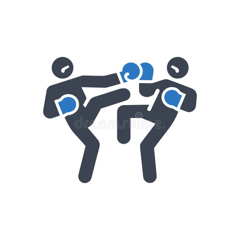 Kickboxing Icon stock vector. Illustration of martial - 374474670