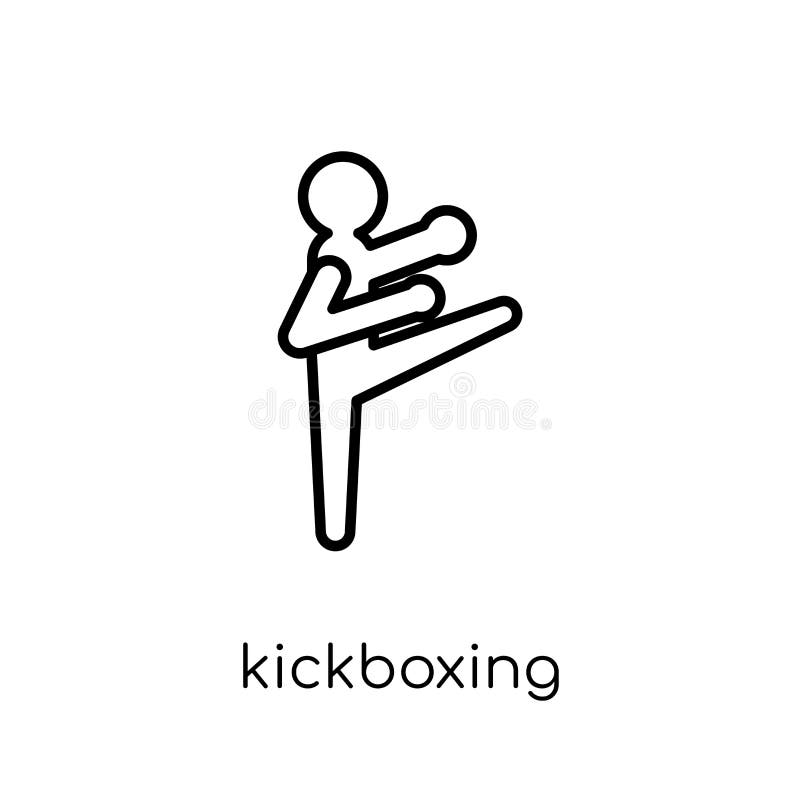 Kickboxing Icon. Trendy Modern Flat Linear Vector Kickboxing Icon on White Background from Thin ...