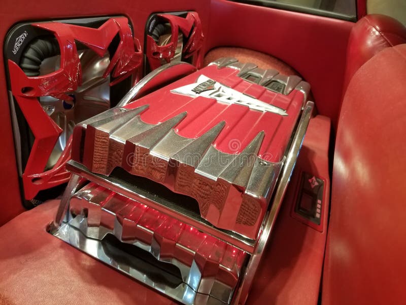Kicker car audio red amp editorial stock image. Image of kicker - 174809964