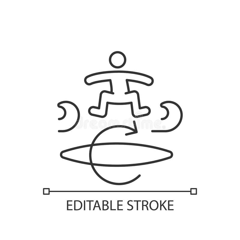 Kickflip Surfing Technique Linear Icon Stock Vector - Illustration of ...