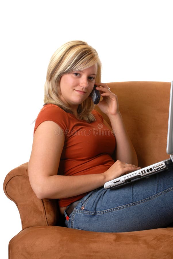 Kicking Back stock image. Image of relax, easy, girl, network - 799343