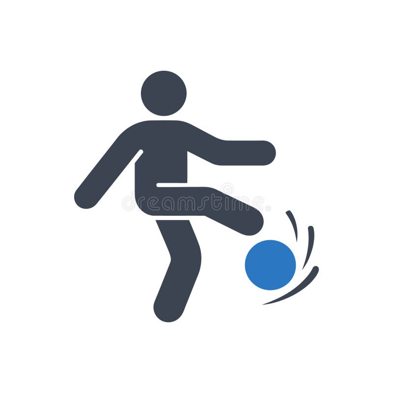 Kicking Ball Icon stock vector. Illustration of symbol - 374474712