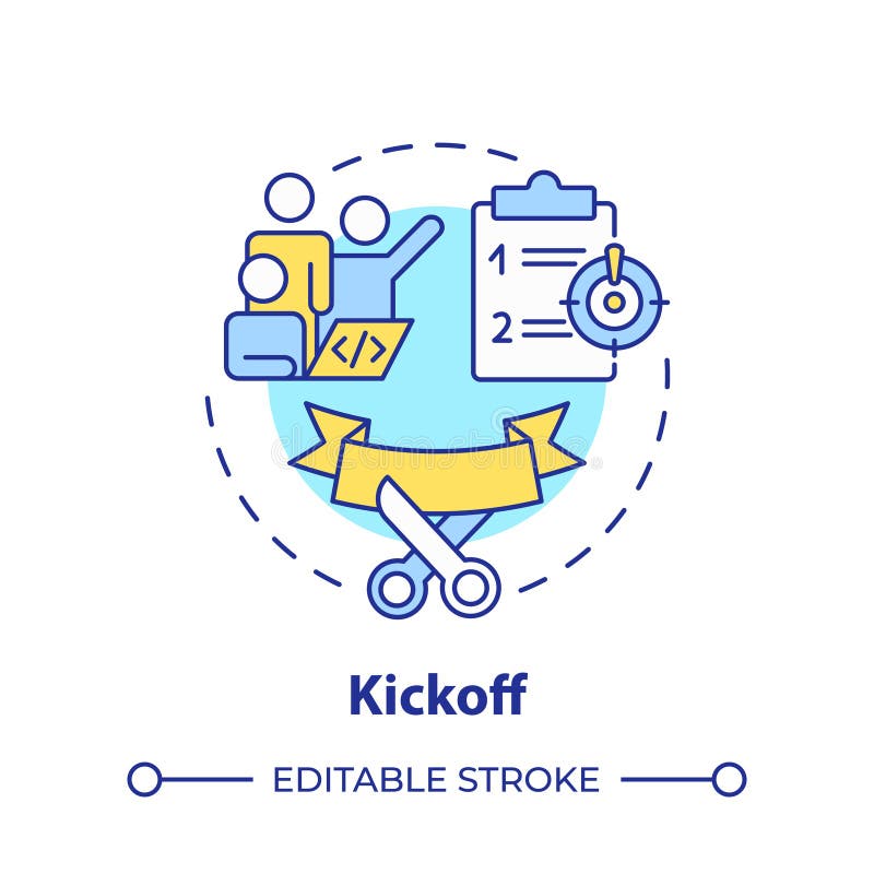 Kickoff Multi Color Concept Icon Stock Vector - Illustration of flat ...