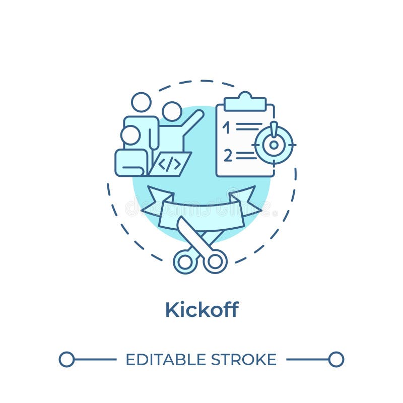 Kickoff Soft Blue Concept Icon Stock Vector - Illustration of sign ...