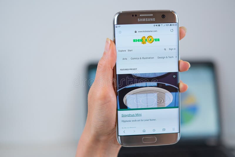 KickStarter Web Site Opened on the Mobile Editorial Image - Image of ...