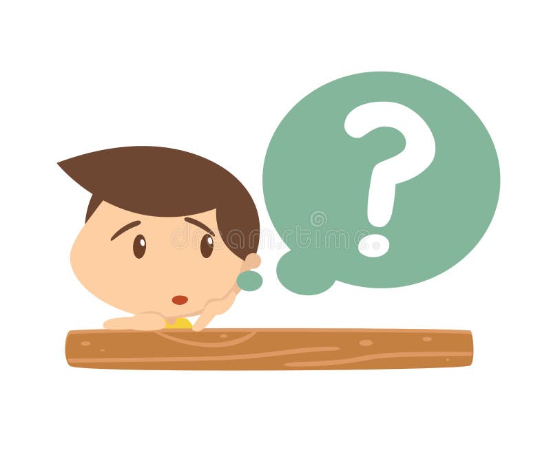 Kid in Action. Have Question. Stock Illustration - Illustration of ...