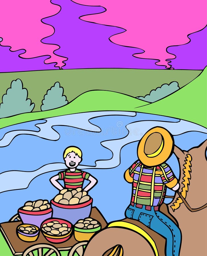 3d Cowboy potato stock illustration. Illustration of cowboy - 41308911