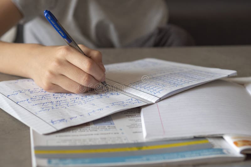 Kid Affected by Dyslexia Doing Homework, Reading Book Using Colorful ...