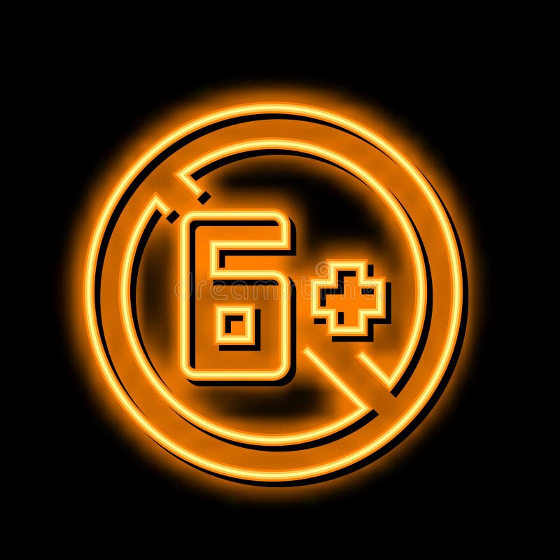 Kid Age Limit Neon Glow Icon Illustration Stock Vector - Illustration ...