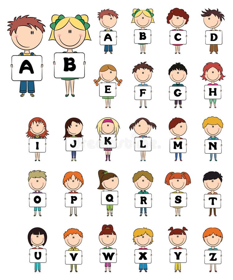 Kid Alphabet Letters stock vector. Illustration of decorative - 24574299