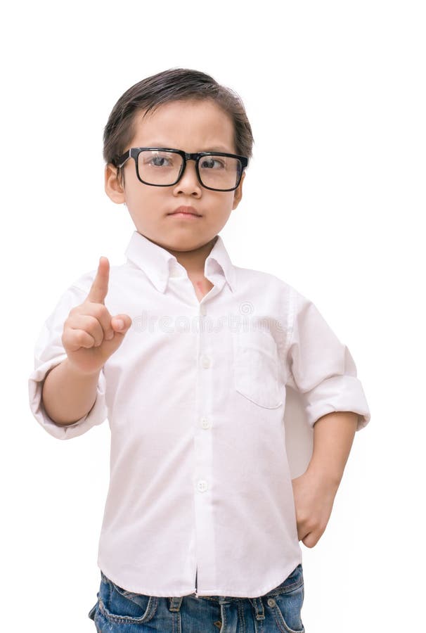 Kid Asia Boy Showing the Number One Stock Photo - Image of baby ...