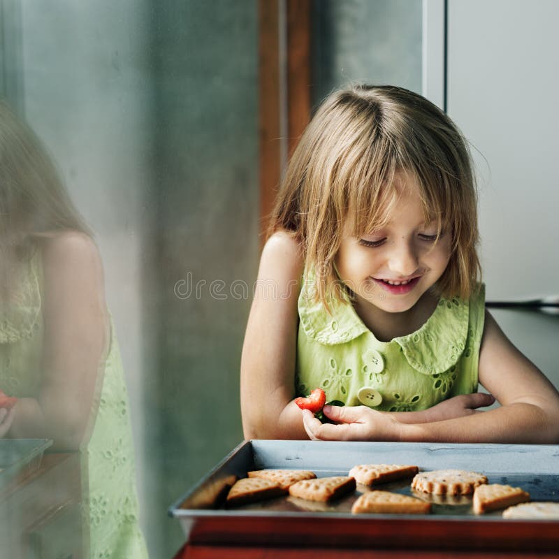 Kid Baking Cooking Cookies Fun Concept Stock Photo - Image of making ...