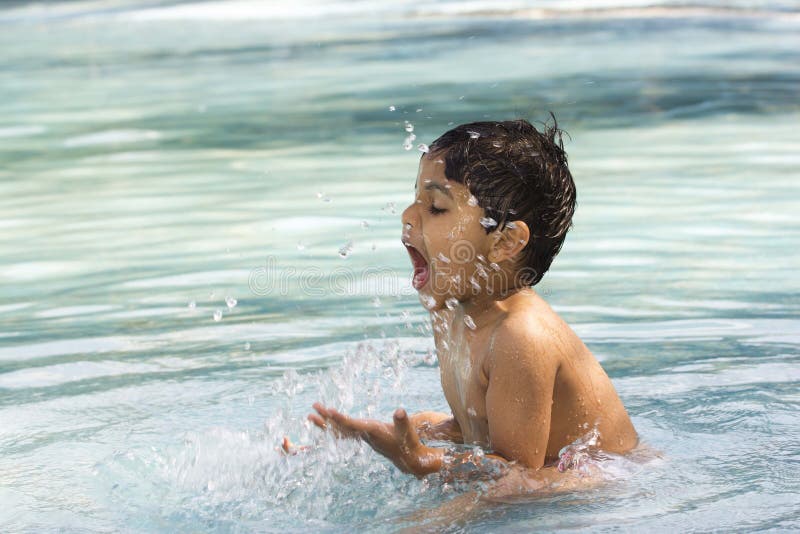 Kid Bathing in Swiming Pool Stock Photo - Image of summer, toddler ...