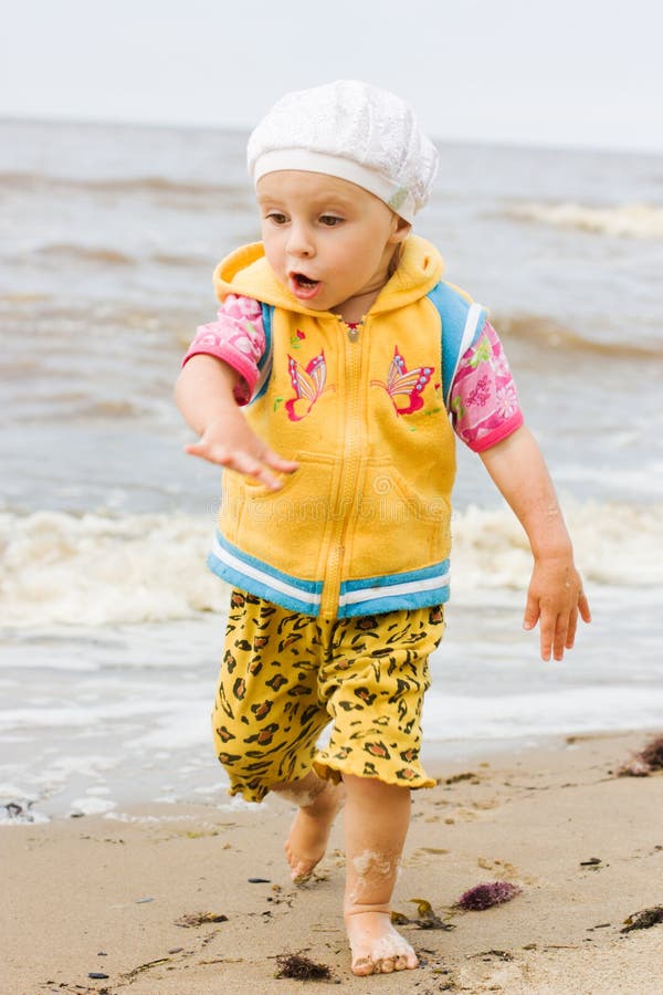 Kid on the beach stock photo. Image of beach, caucasian - 28597014