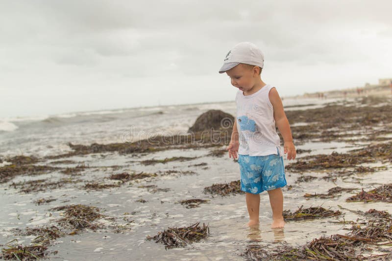 Kid on the Beach Near the Ocean Stock Image - Image of vacation, happy ...