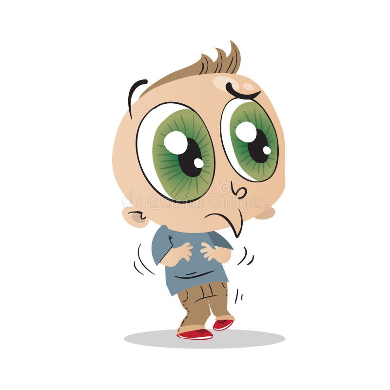 Kid looking scared stock illustration. Illustration of scared - 132077011
