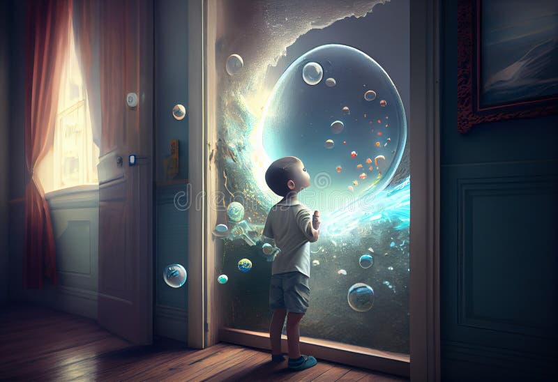Kid Book Imagination. Generate Ai. Stock Illustration - Illustration of ...