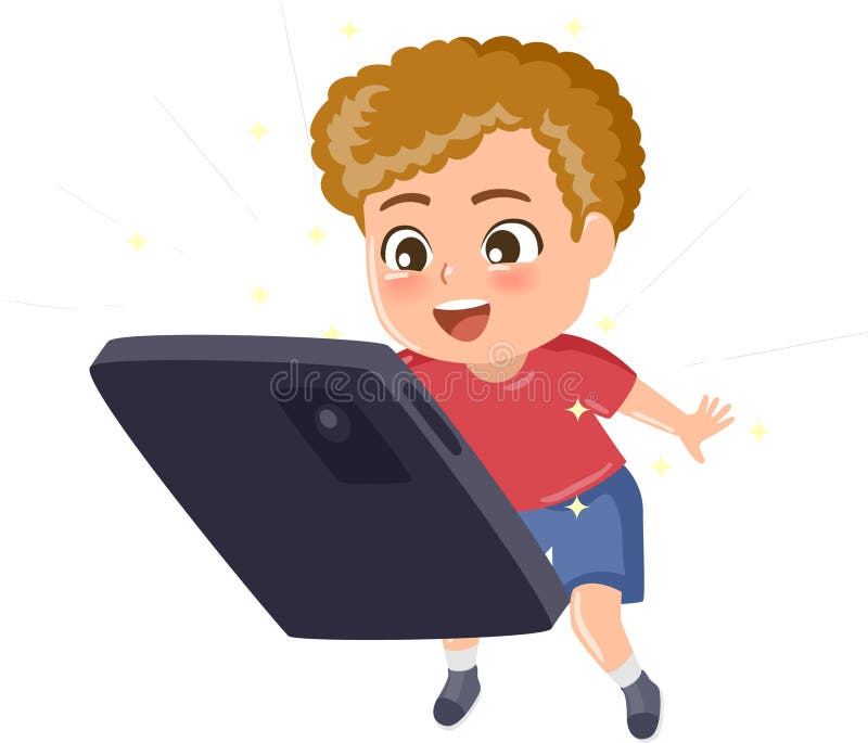 Boy Watching Smart Phone Stock Illustrations – 557 Boy Watching Smart ...