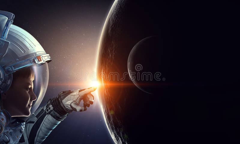 Exploring Outer Space. Mixed Media Stock Image - Image of orbit ...