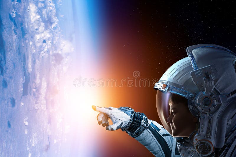 Exploring Outer Space. Mixed Media Stock Photo - Image of people, space ...