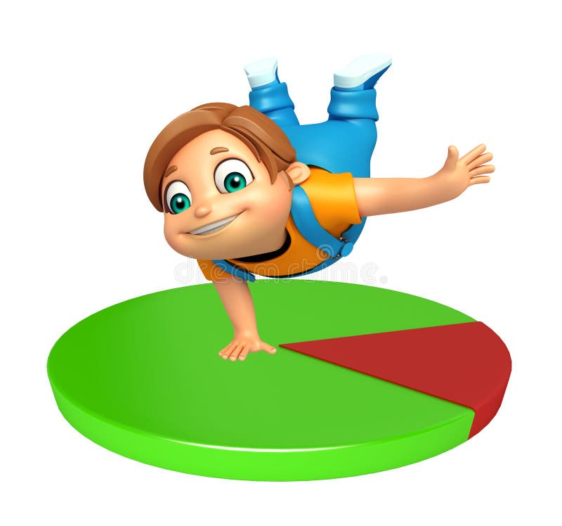 Kid boy with Circle sign stock illustration. Illustration of happiness ...