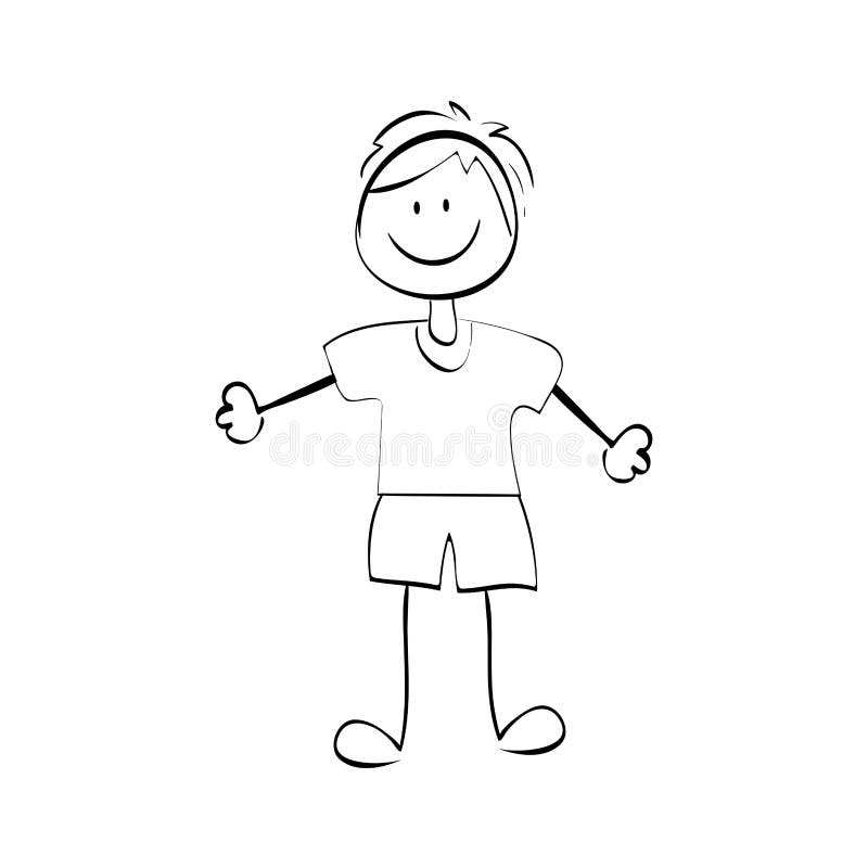 Kid boy draw stock illustration. Illustration of childhood - 82316600