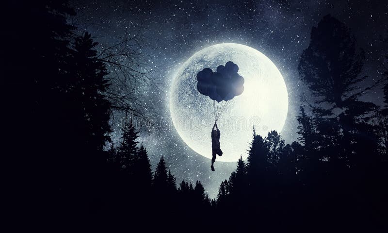 Kid Boy Dreaming . Mixed Media Stock Photo - Image of beautiful ...