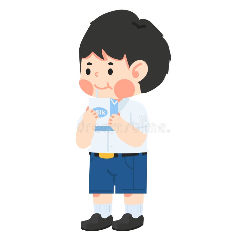 Boy Drinking Milk Schoolboy Stock Illustrations – 4 Boy Drinking Milk ...