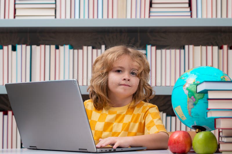 Kid Boy from Elementary School with Book. Little Student, Smart Nerd ...