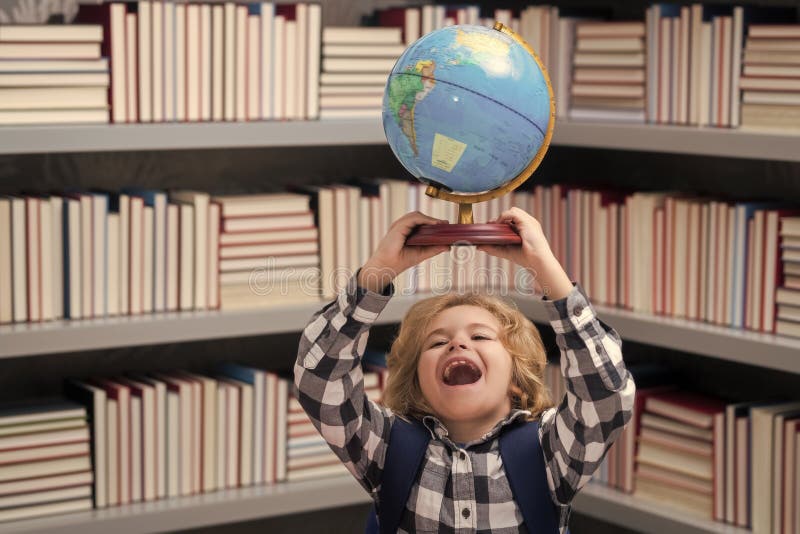 Kid Boy from Elementary School with Book. Little Student, Smart Nerd ...