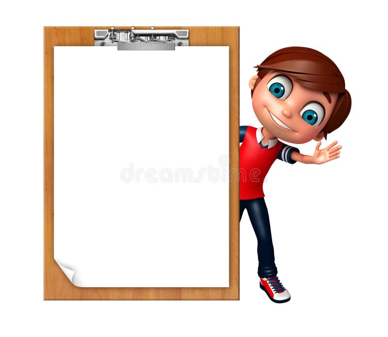 Kid boy with exam pad stock illustration. Illustration of exampad ...