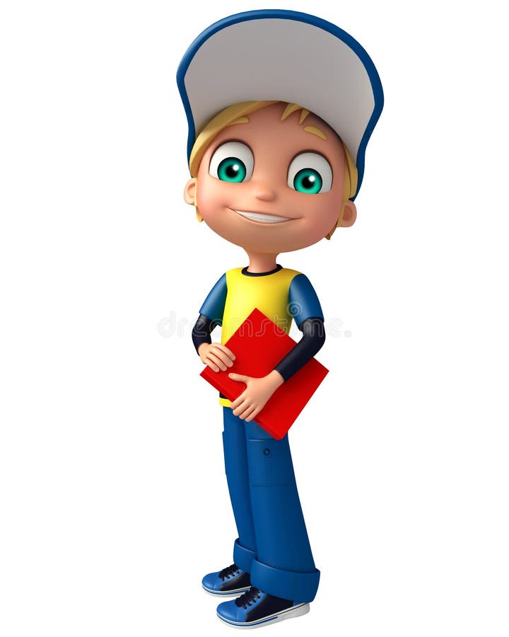 Kid boy with Files stock illustration. Illustration of happy - 77505100