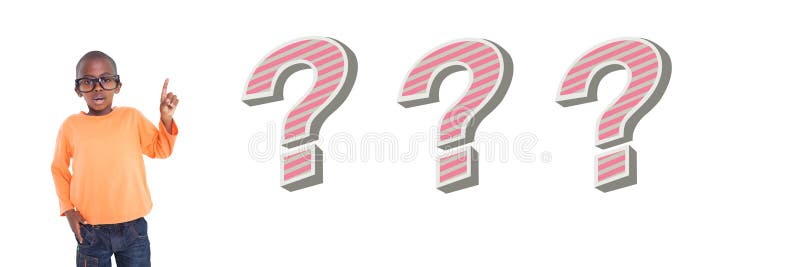 Kid Boy with Funky Question Mark Stock Illustration - Illustration of ...