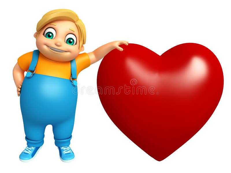 Kid boy with Heart stock illustration. Illustration of activity - 77480651