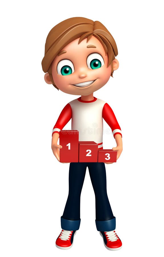 Kid boy with 123 level stock illustration. Illustration of student ...