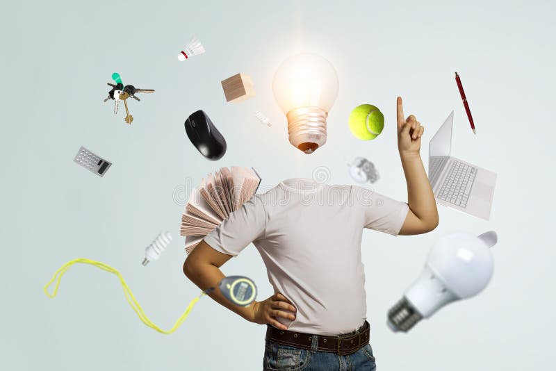 Head Full of Ideas. Mixed Media Stock Photo - Image of headless, school ...