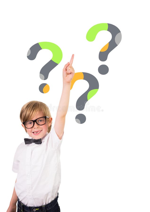Kid Boy with Minimal Question Mark Stock Image - Image of academic ...