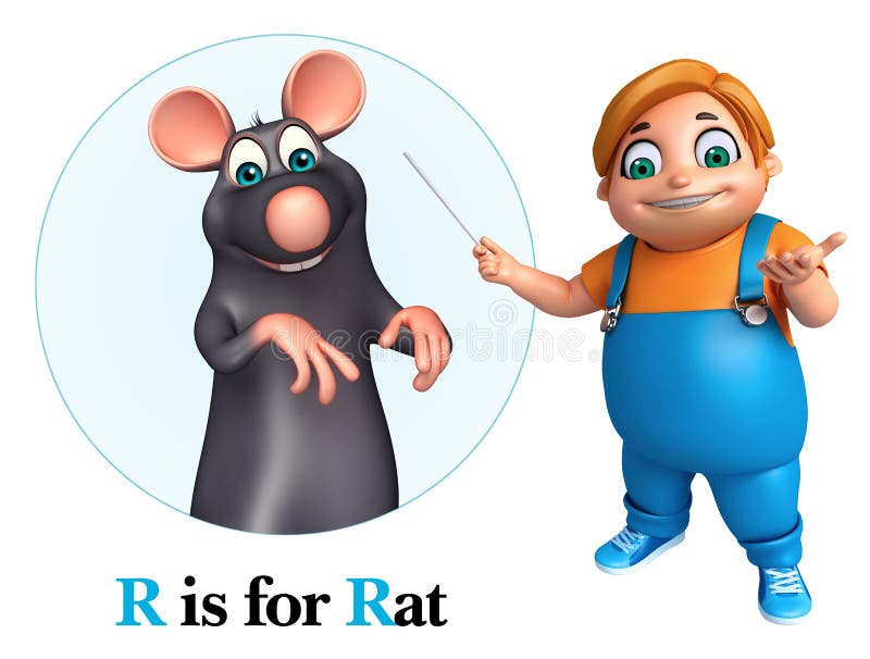 Kid boy pointing Rat stock illustration. Illustration of activity ...