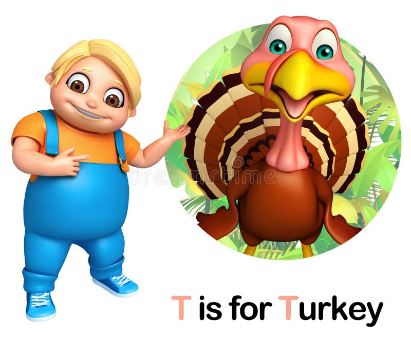 Pointing Turkey Cartoon Character Stock Illustration - Illustration of ...