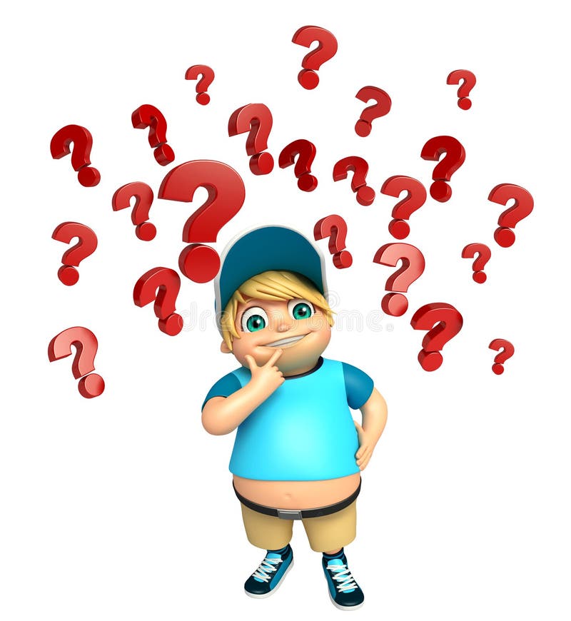 Kid Boy with Question Mark Sign Stock Illustration - Illustration of ...