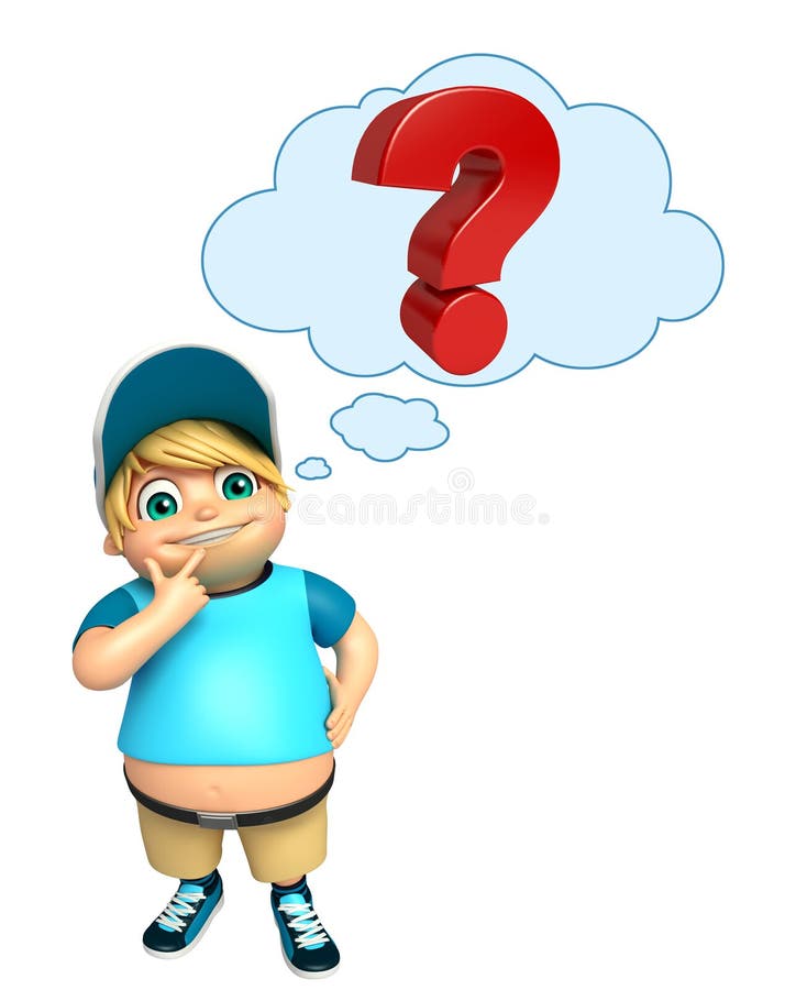 Kid Boy with Question Mark Sign Stock Illustration - Illustration of ...