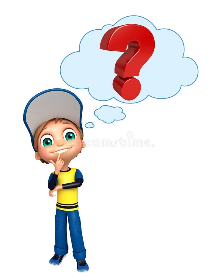 Kid Boy with Question Mark Sign Stock Illustration - Illustration of ...