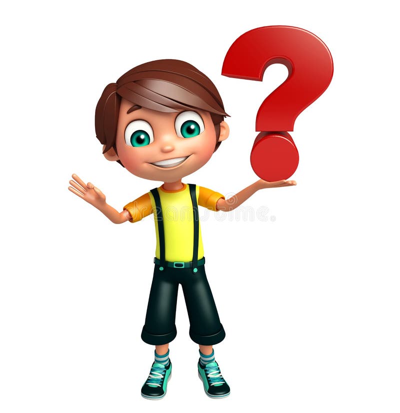 Kid Boy with Question Mark Sign Stock Illustration - Illustration of ...
