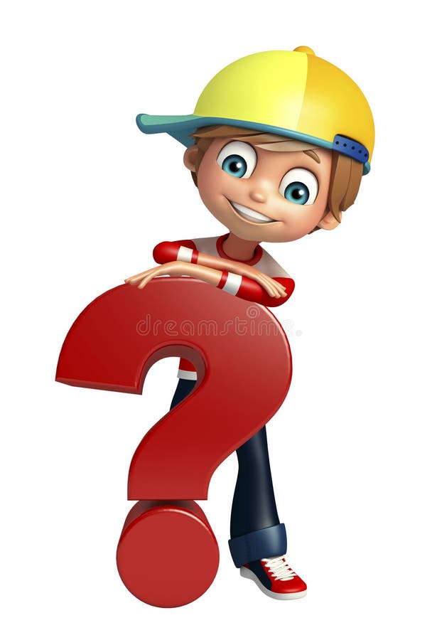Kid Boy with Question Mark Sign Stock Illustration - Illustration of ...