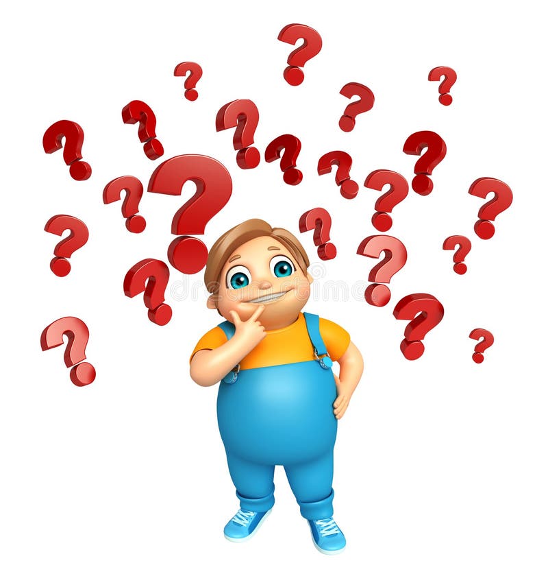 Kid Boy with Question Mark Sign Stock Illustration - Illustration of ...