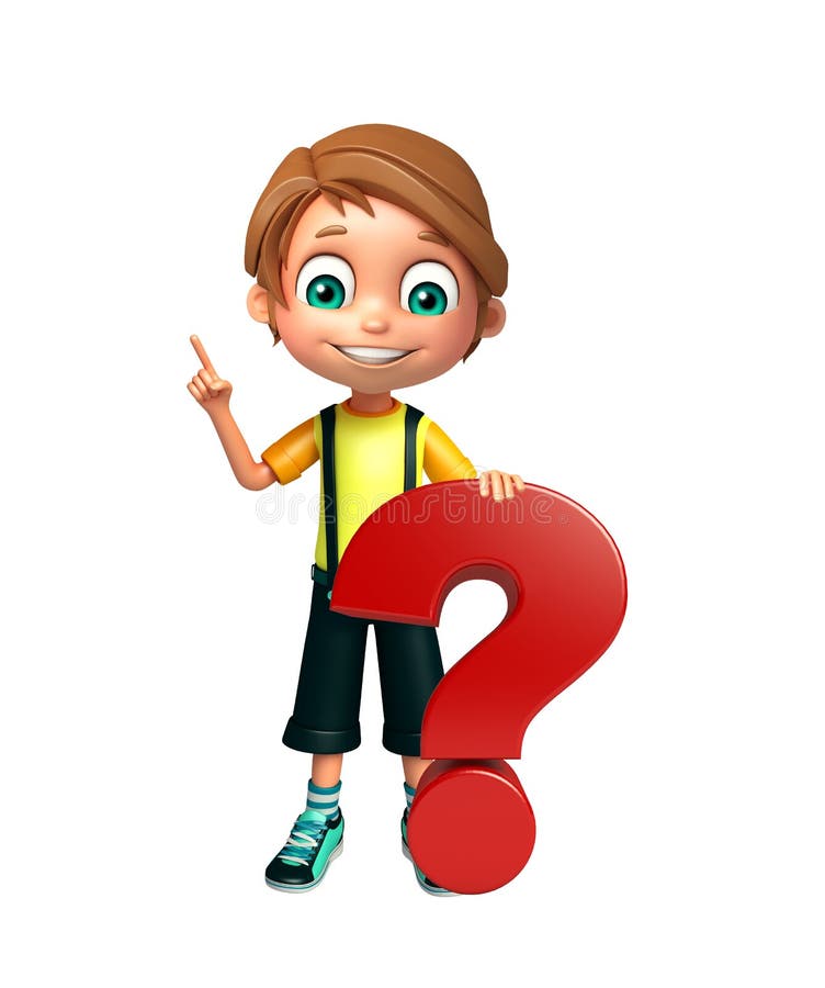 Kid Boy with Question Mark Sign Stock Illustration - Illustration of ...