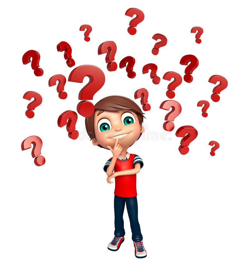 Kid Boy with Question Mark Sign Stock Illustration - Illustration of ...