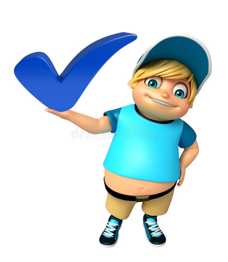 Kid boy with Right sign stock illustration. Illustration of cute - 77482830