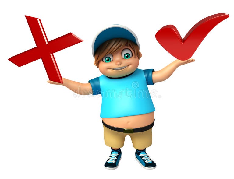 Happy Cute Boy Right Wrong Sign Stock Illustrations – 22 Happy Cute Boy ...