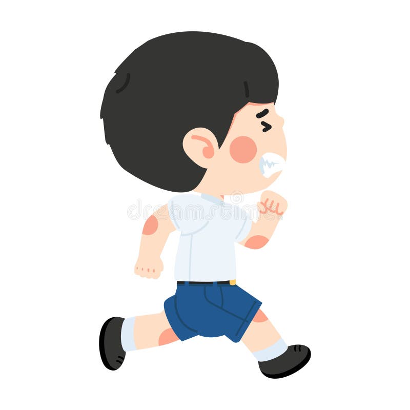 Kid Boy Running Go To School Stock Vector - Illustration of student ...